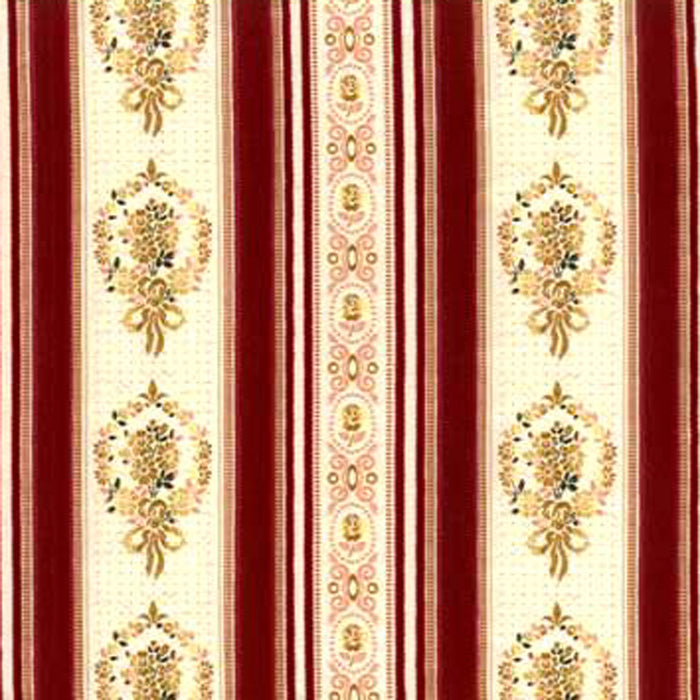 Georgian Upholstery Fabric | Georgiana Adolphe Floral Stripe Raspberry ...