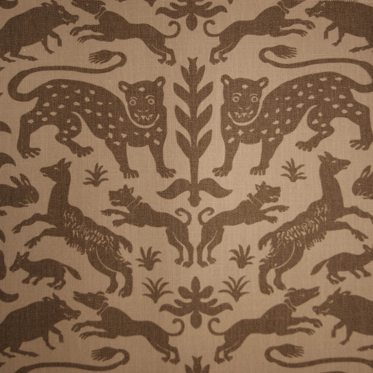 Medieval 14th Century Upholstery Fabric - Hunting scene with animals