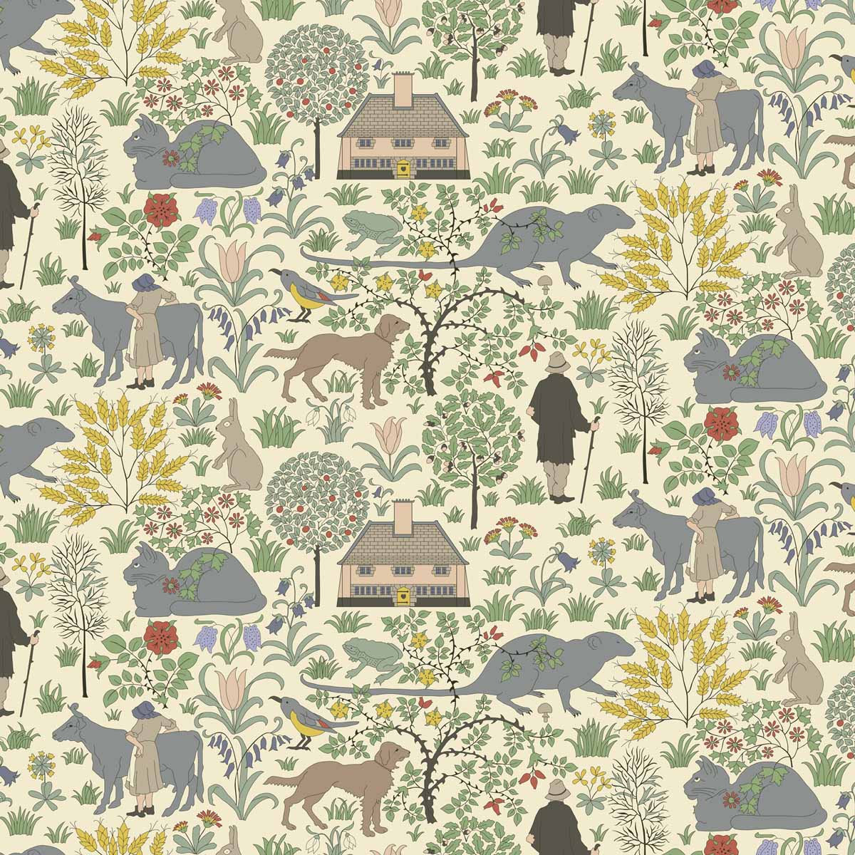 Fabric | Charles Voysey The House that Jack Built from Loome Fabrics