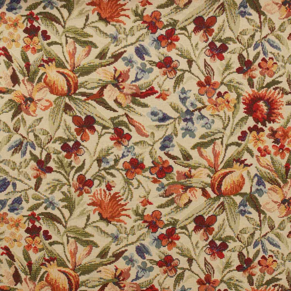Floral tapestry weave upholstery fabric