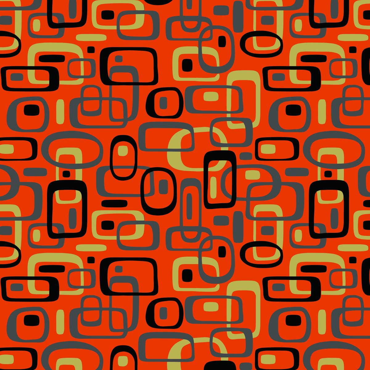 Atomic rings 1950s curtain upholstery fabric