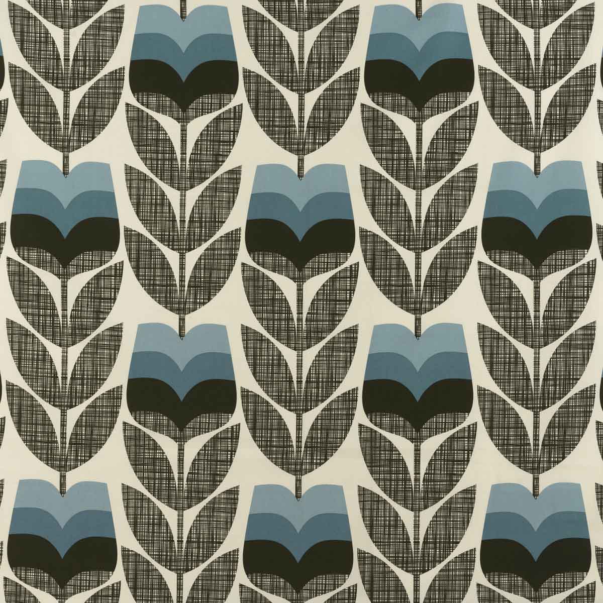 Orla Kiely Rosebud Powder Blue Curtain Upholstery Fabric